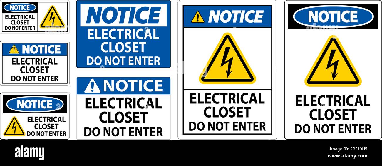 Notice Sign Electrical Closet - Do Not Enter Stock Vector Image & Art ...