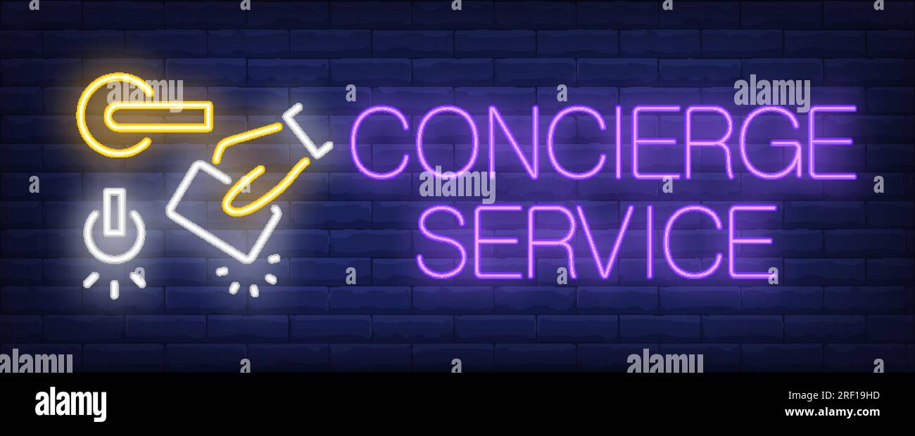 Concierge service neon sign Stock Vector Image & Art - Alamy