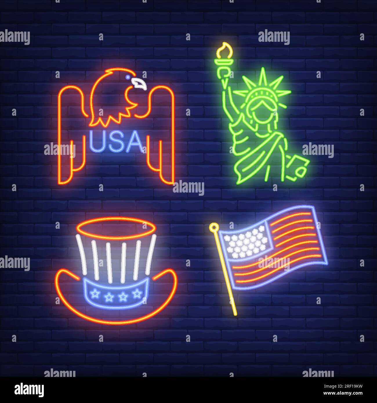American symbols flag statue liberty Stock Vector Images - Alamy
