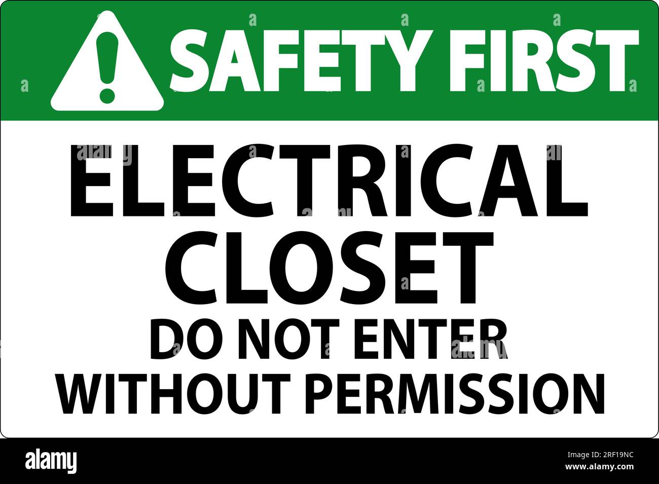 Safety First Sign Electrical Closet - Do Not Enter Without Permission ...