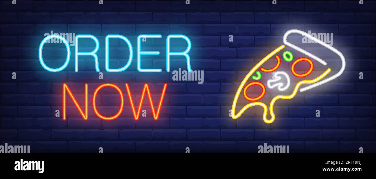 Order now neon sign Stock Vector Image & Art - Alamy
