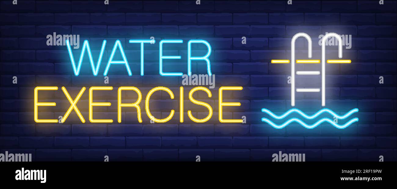 Water exercise neon sign Stock Vector Image & Art - Alamy