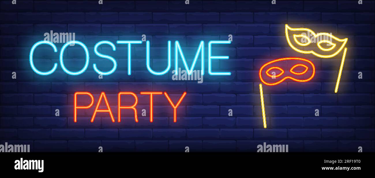 Costume party neon sign Stock Vector Image & Art - Alamy