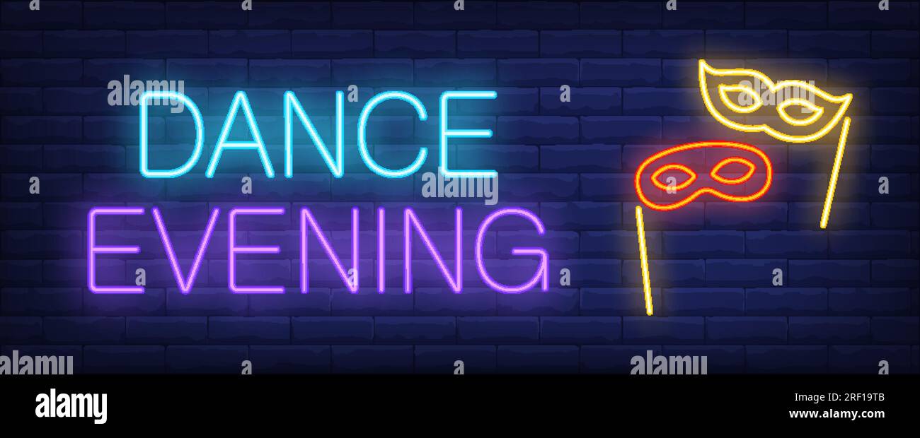 Dance evening neon sign Stock Vector Image & Art - Alamy