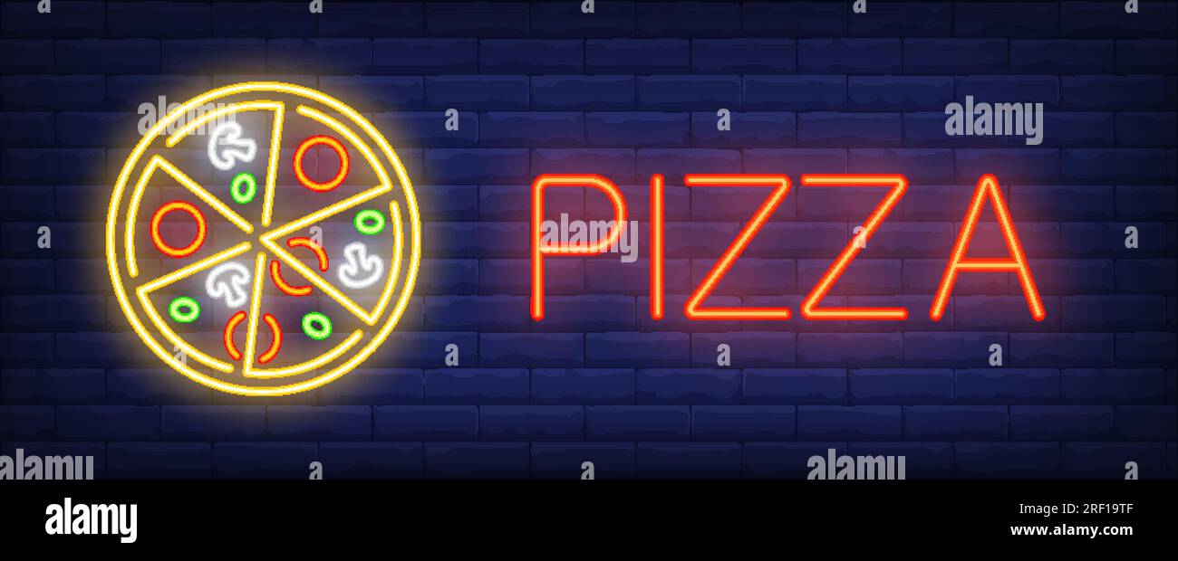 Pizza neon sign Stock Vector Image & Art - Alamy