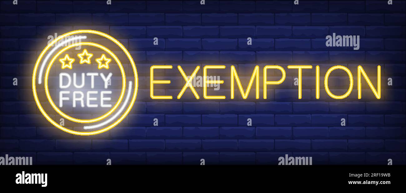 Exemption neon sign Stock Vector Image & Art - Alamy
