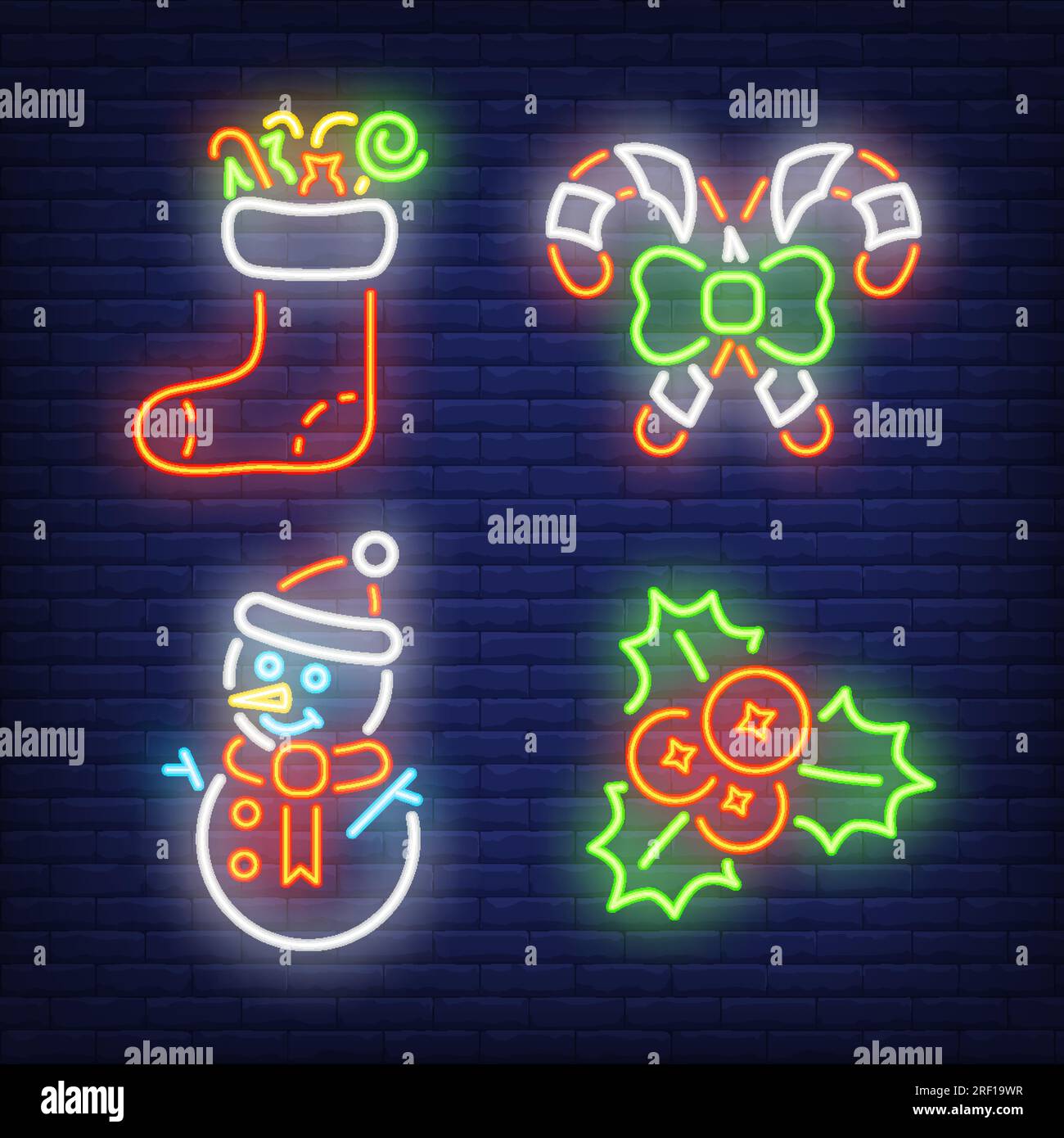 Christmas neon sign set Stock Vector Image & Art - Alamy