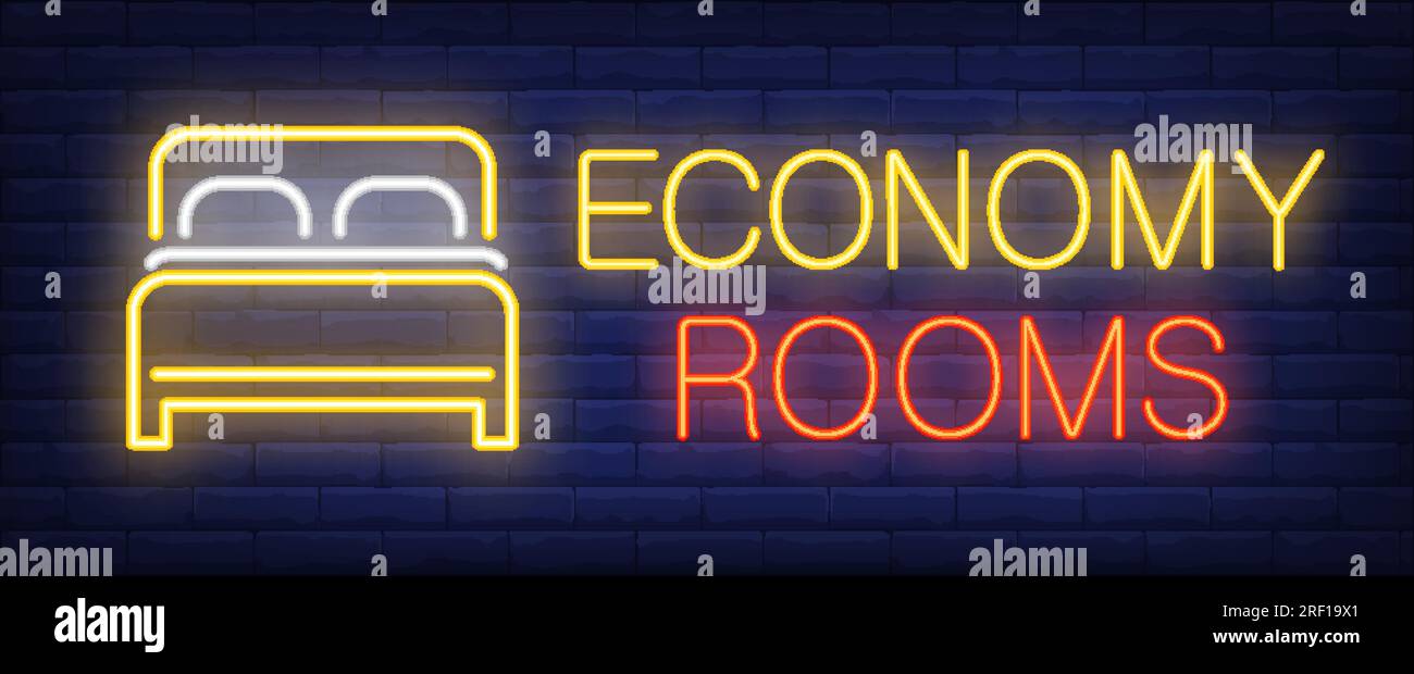 Economy rooms neon sign Stock Vector Image & Art - Alamy