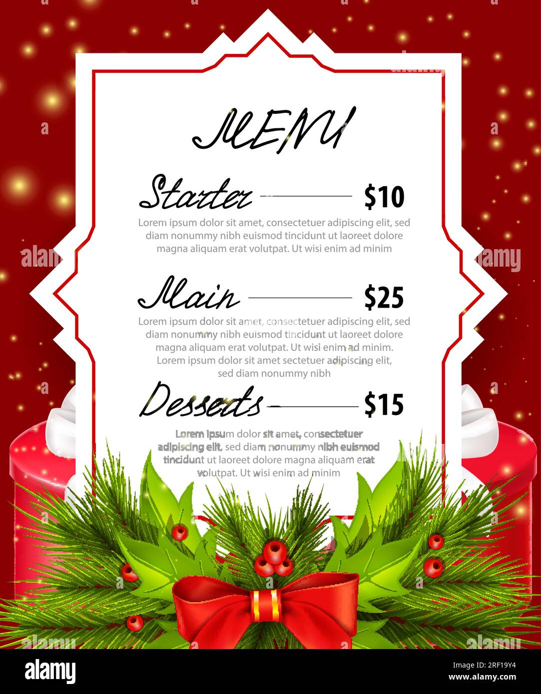 Creative Christmas menu card design Stock Vector Image & Art - Alamy