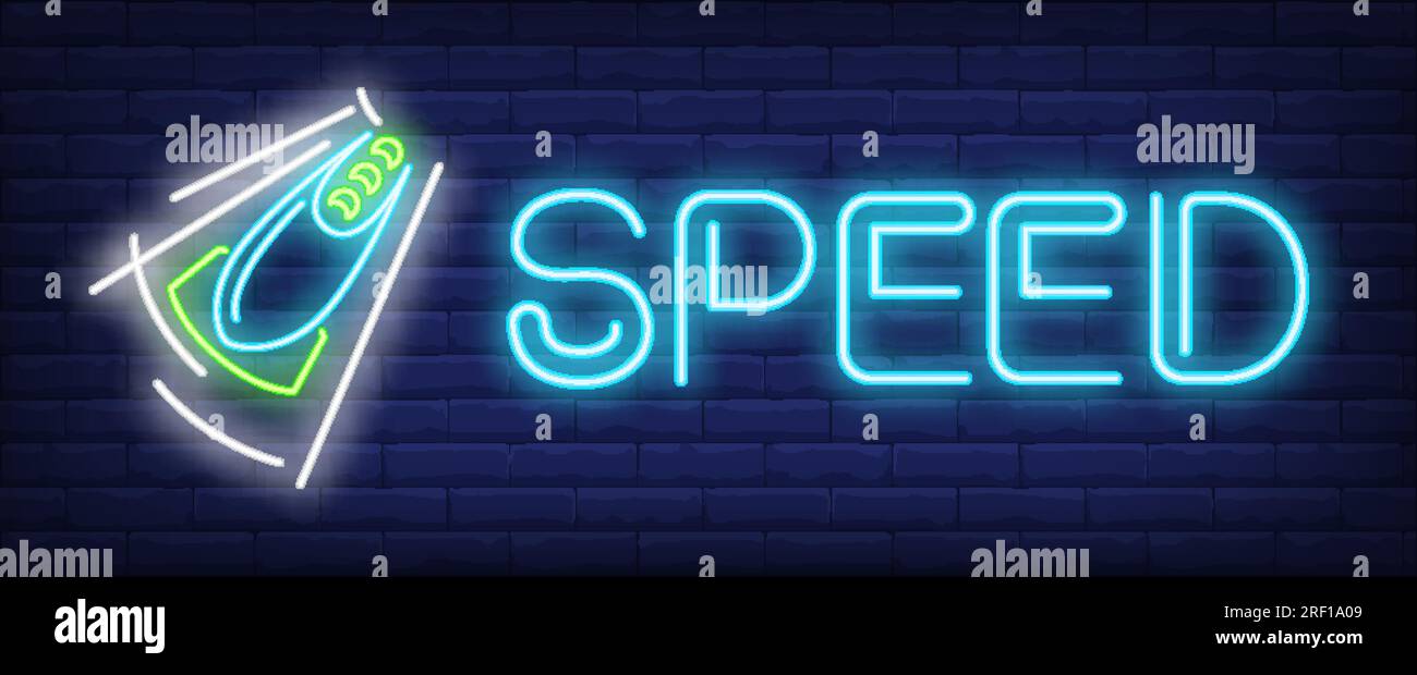 Speed neon sign Stock Vector Image & Art - Alamy