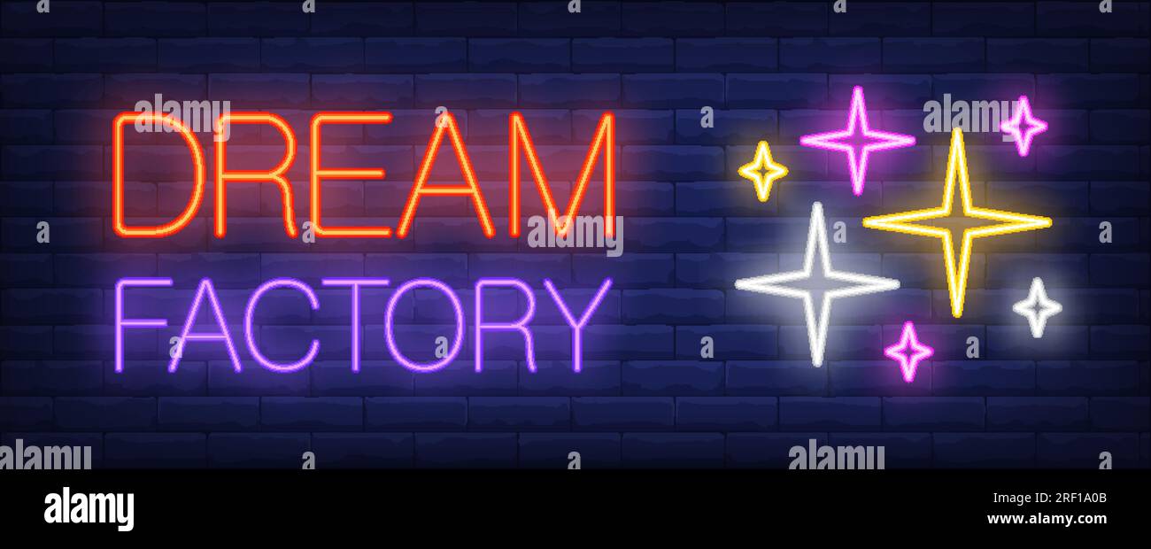 Dream factory neon sign Stock Vector Image & Art - Alamy