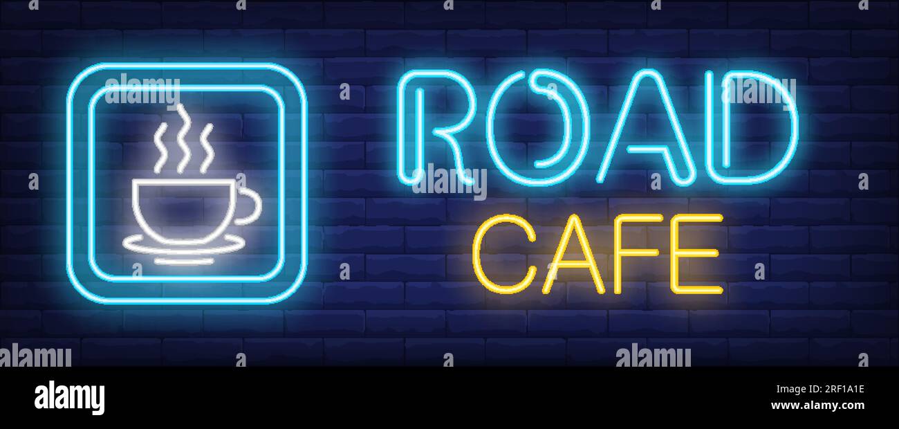 Road cafe neon sign Stock Vector Image & Art - Alamy