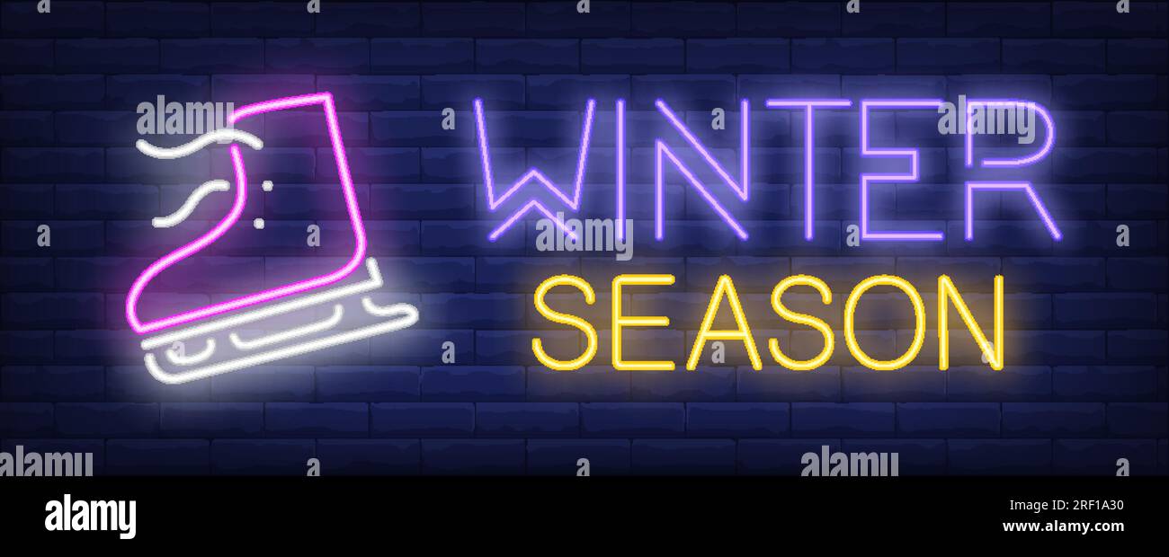 Winter season neon sign Stock Vector Image & Art - Alamy