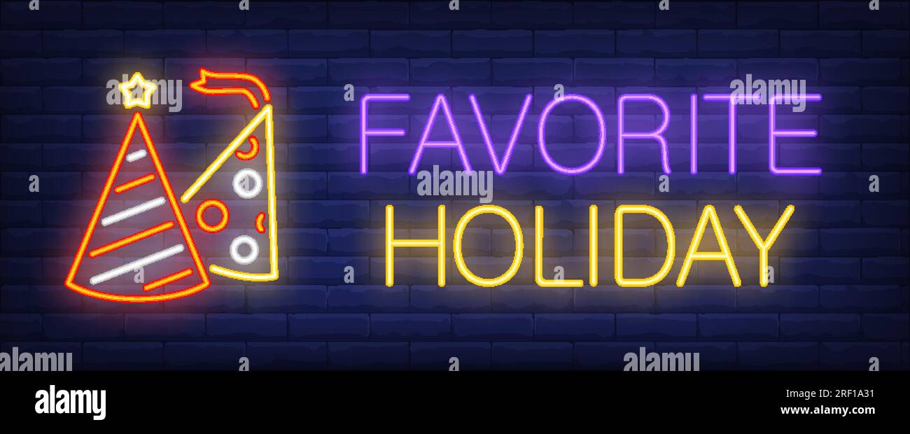 Favorite holiday neon sign Stock Vector Image & Art - Alamy