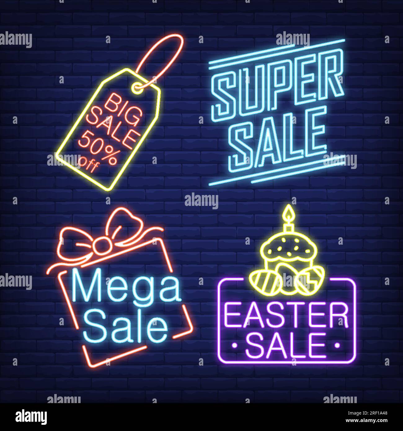 Neon sign mega sale Stock Vector Images - Alamy