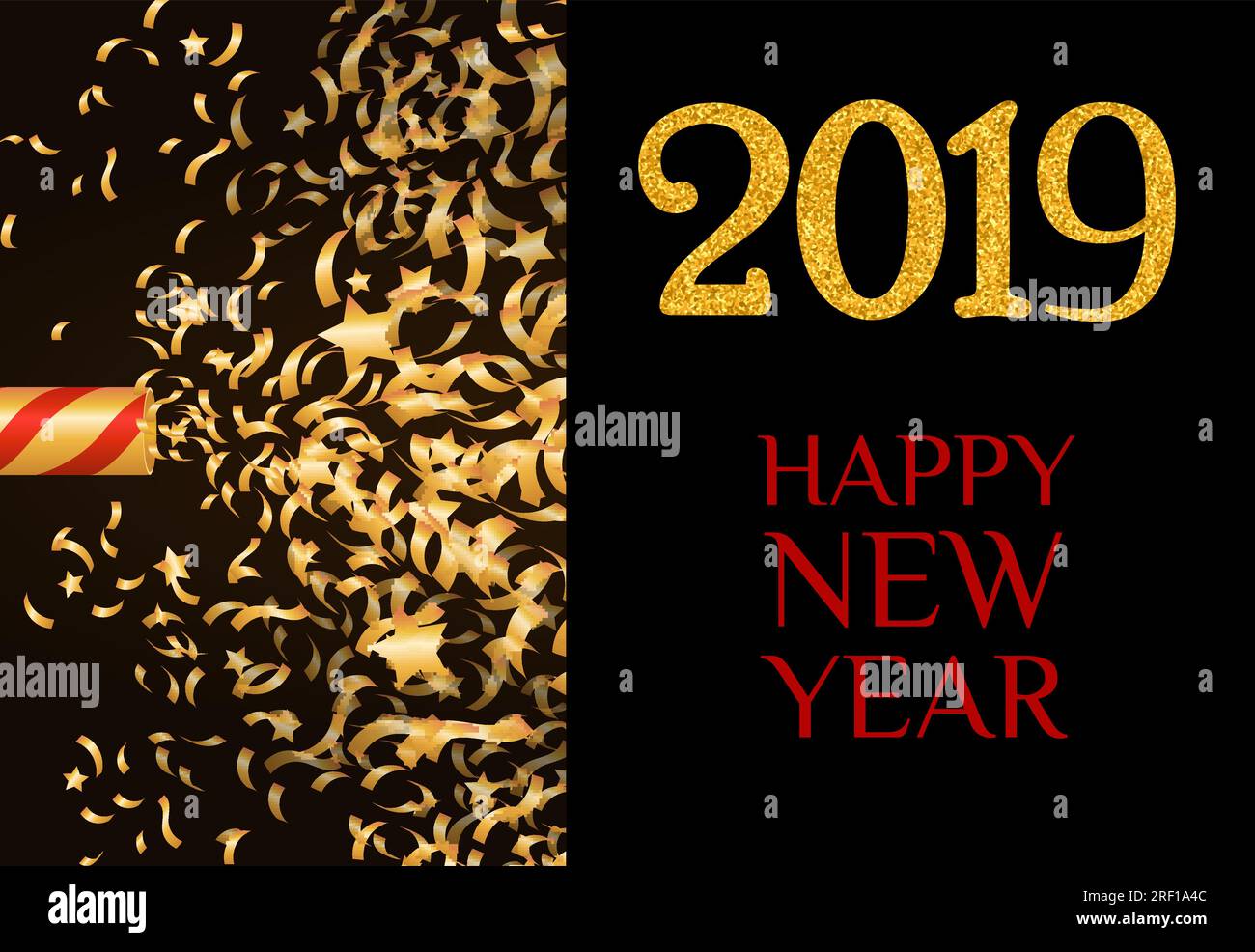 Twenty nineteen invitation design. New Year cracker Stock Vector Image ...