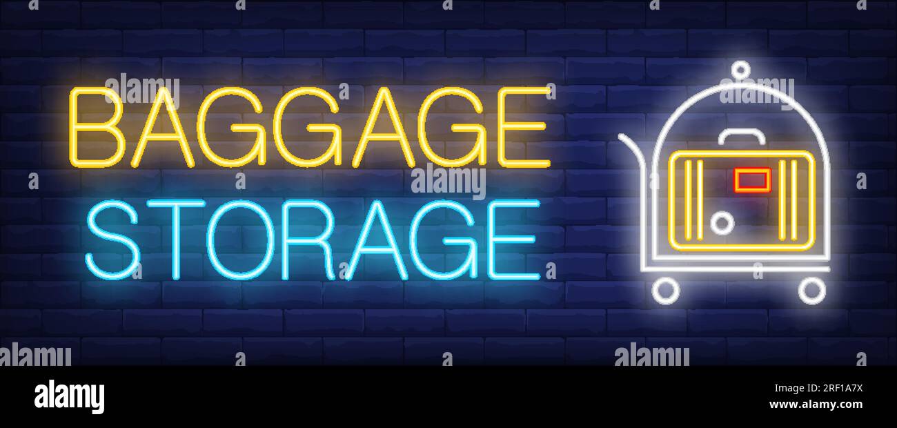 Baggage storage neon sign Stock Vector Image & Art - Alamy