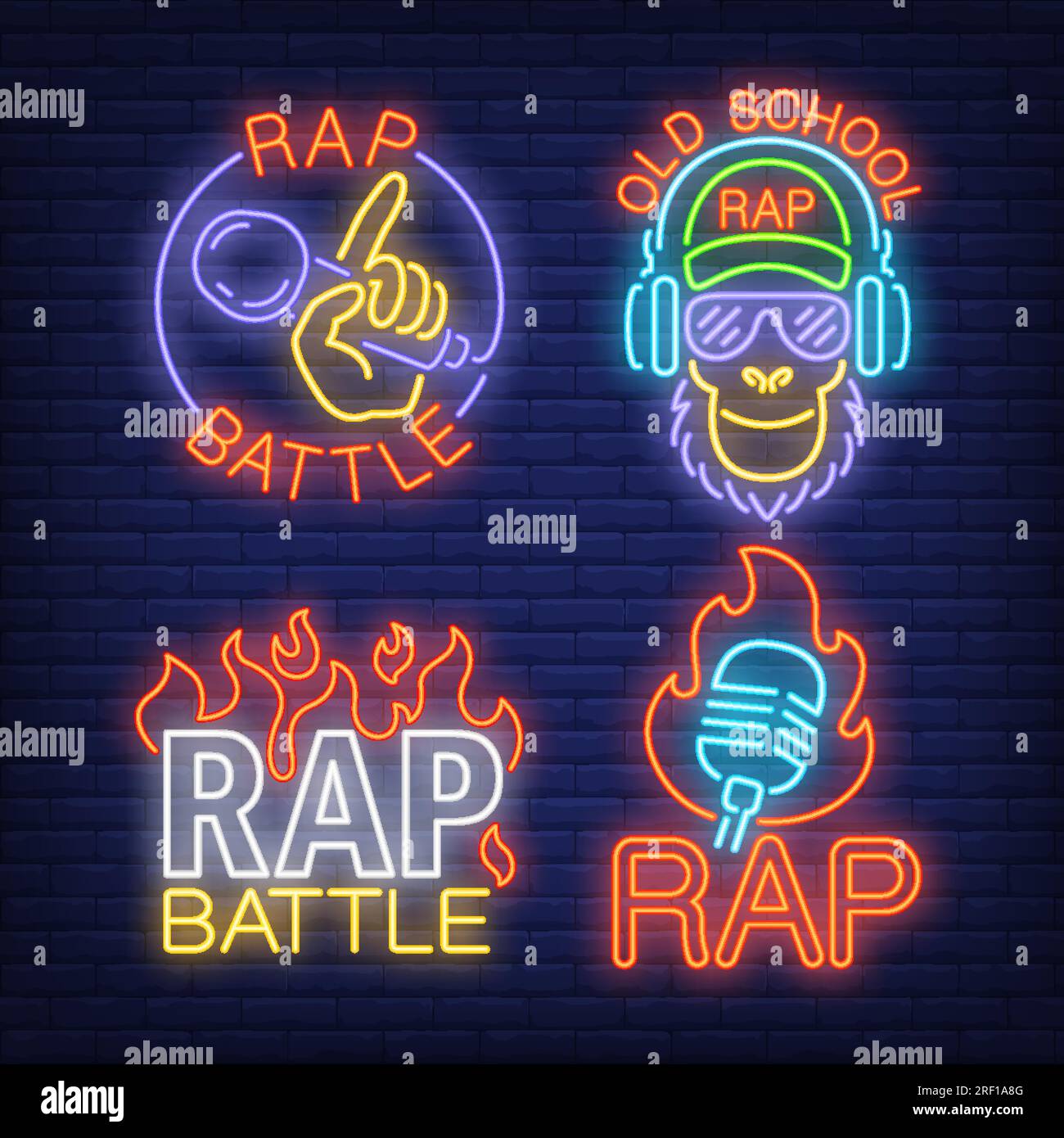 Old neon signs Stock Vector Images - Alamy