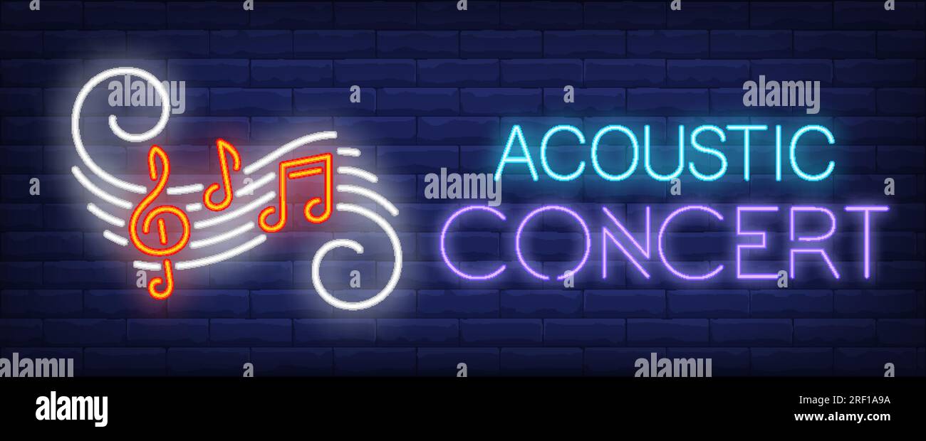 Acoustic concert neon sign Stock Vector Image & Art - Alamy