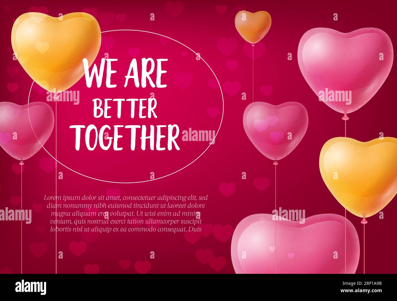 We are better together lettering with heart shaped balloons Stock ...