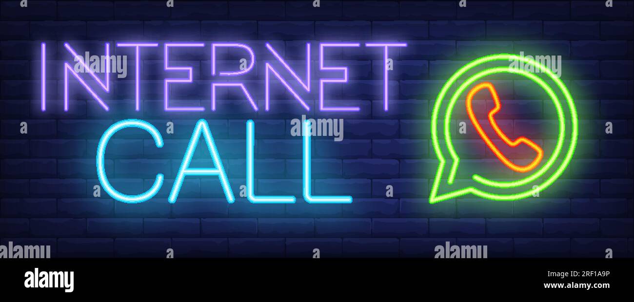 Internet call neon sign Stock Vector Image & Art - Alamy