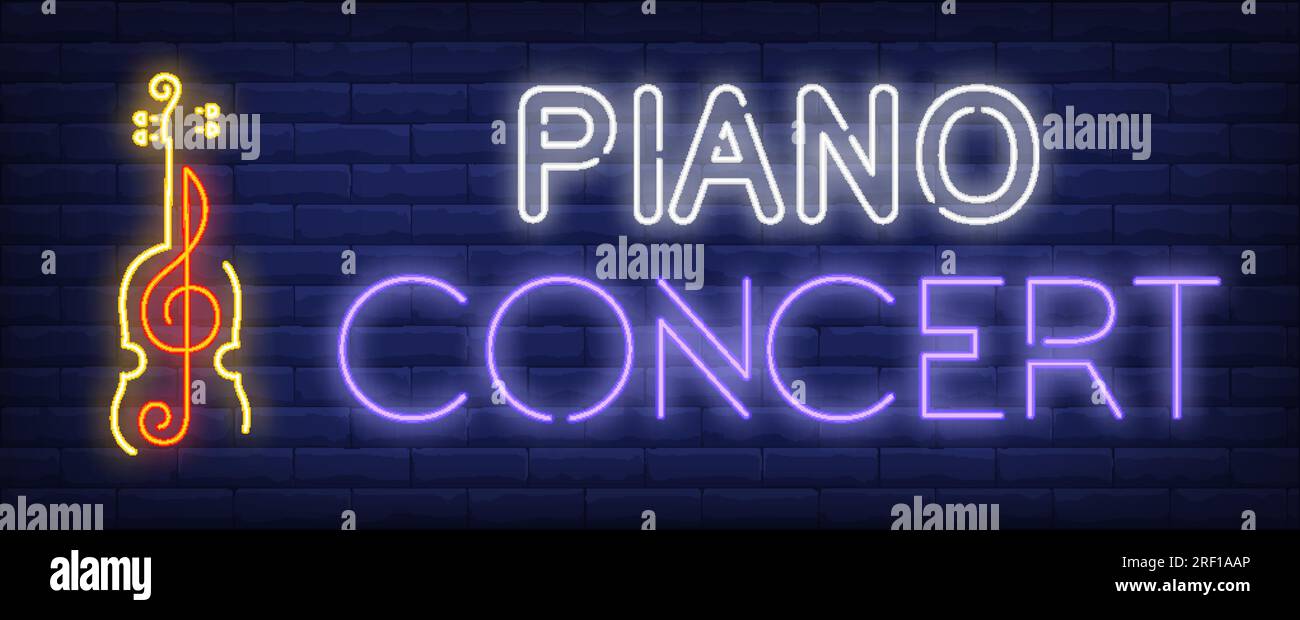 Piano concert neon sign Stock Vector Image & Art - Alamy