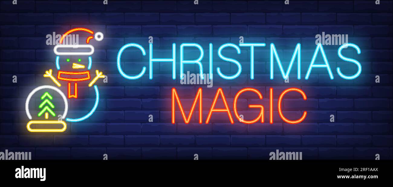 Christmas magic neon sign Stock Vector Image & Art - Alamy