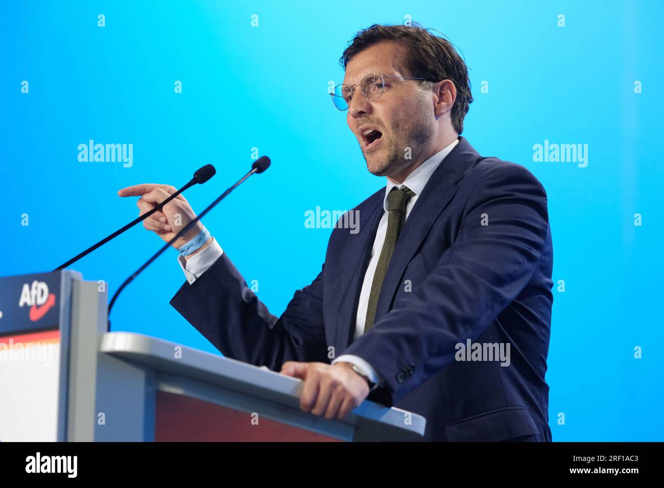 Magdeburg, Germany. 30th July, 2023. Alexander Sell, candidate for a list position for the ...