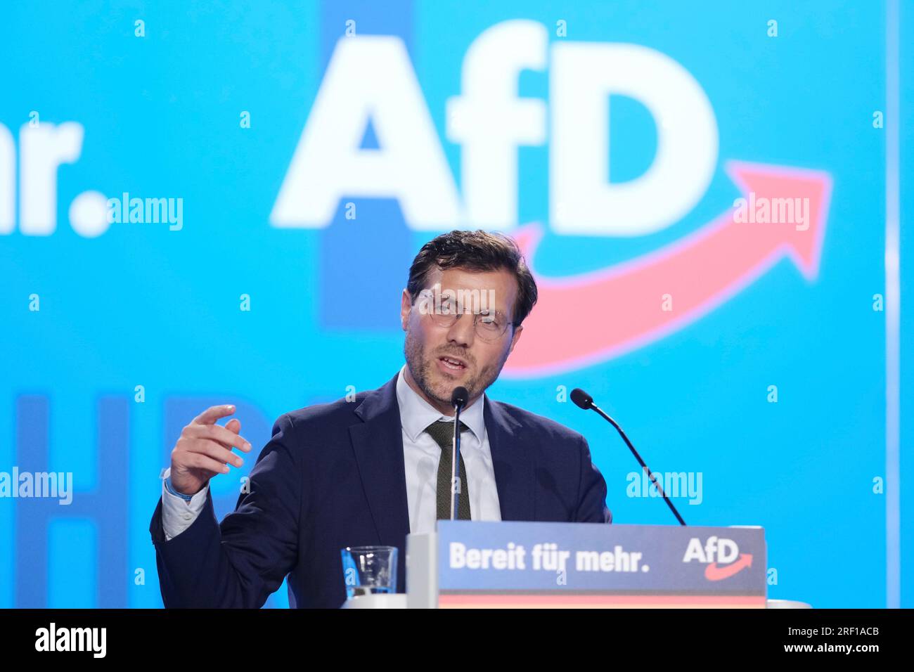 Magdeburg, Germany. 30th July, 2023. Alexander Sell, candidate for a list position for the ...