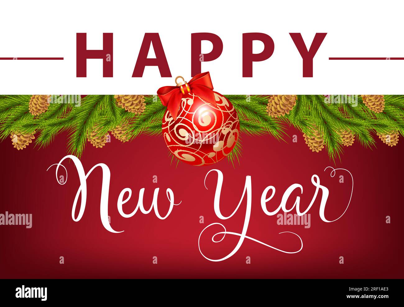 Happy New Year Bright Banner Design Stock Vector Image And Art Alamy