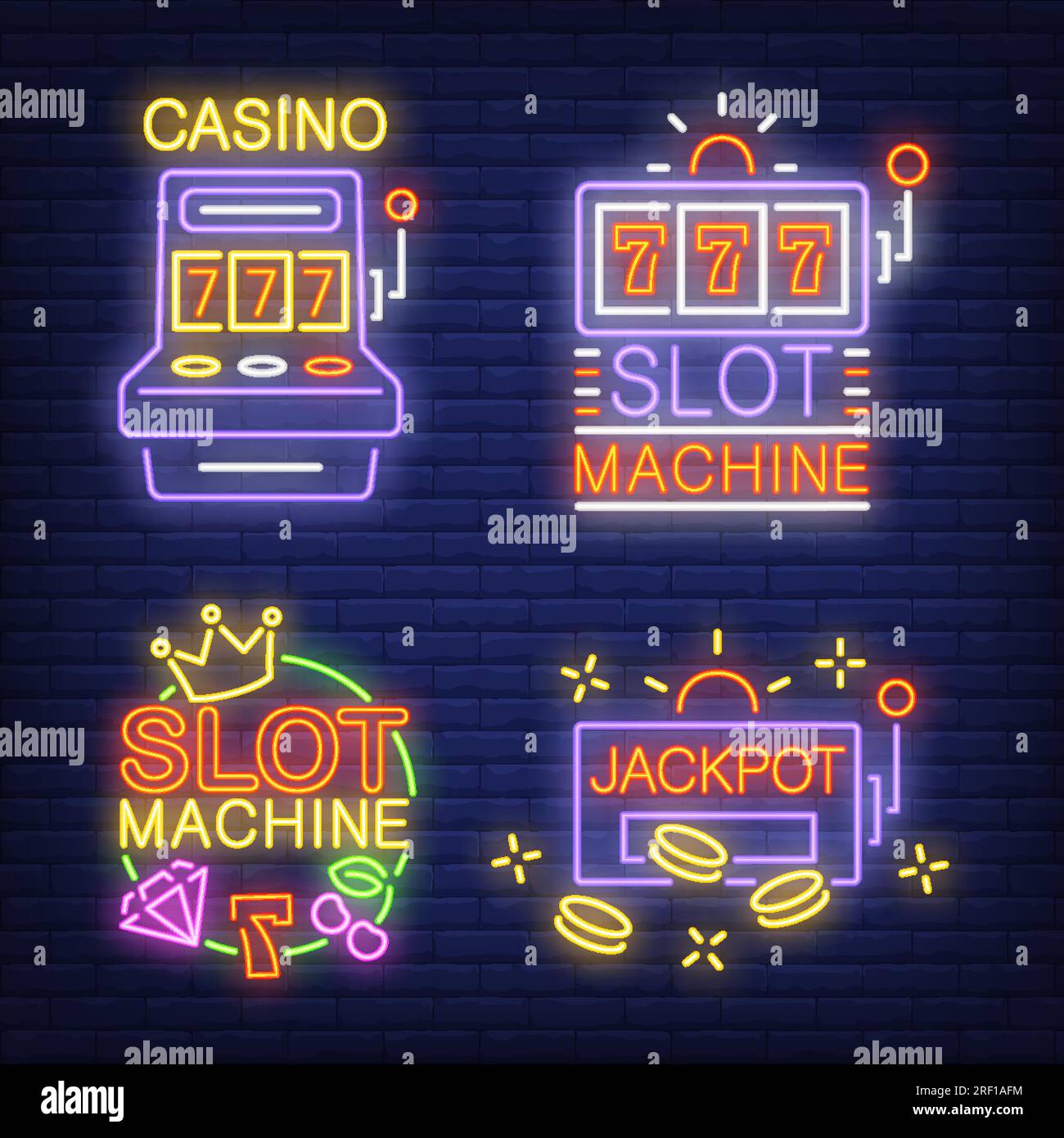 Neon signs casino Stock Vector Images - Alamy