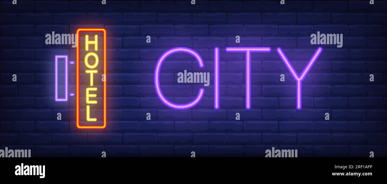 City hotel neon sign Stock Vector Image & Art - Alamy