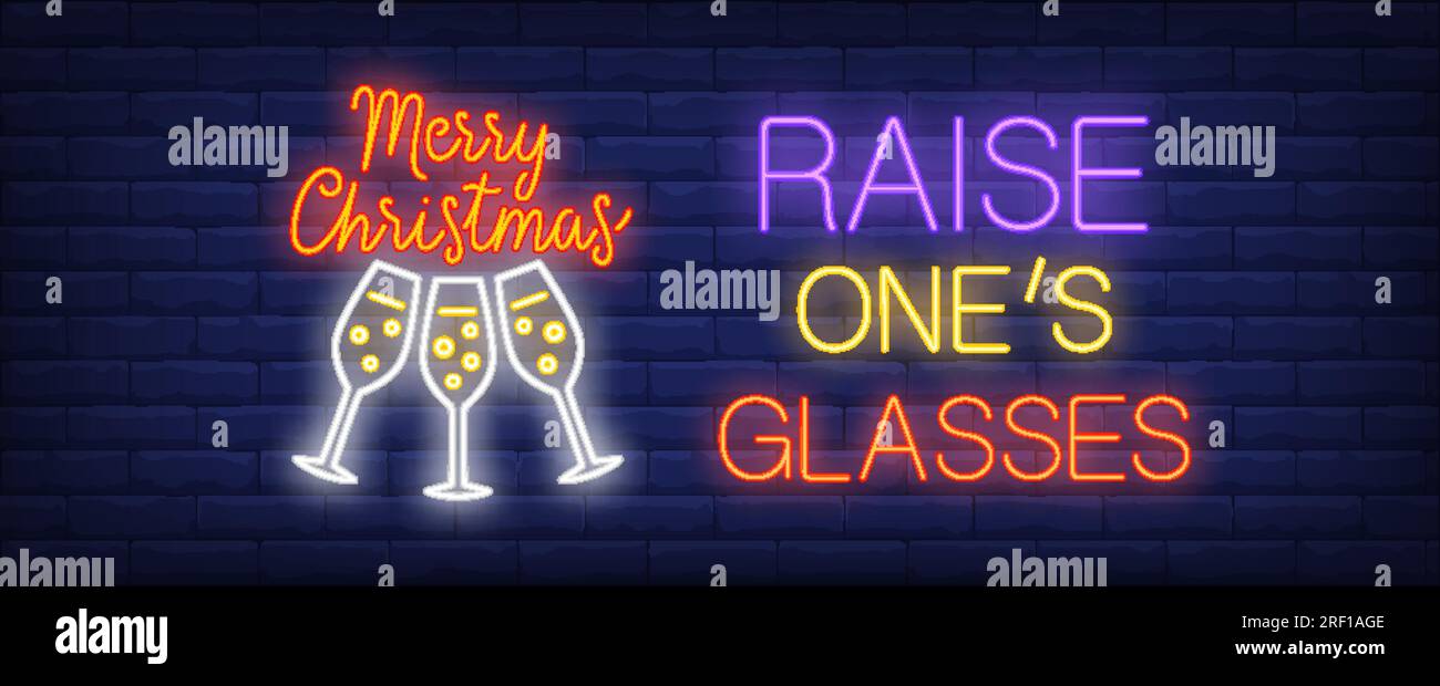 Raise ones glasses neon sign Stock Vector Image & Art - Alamy