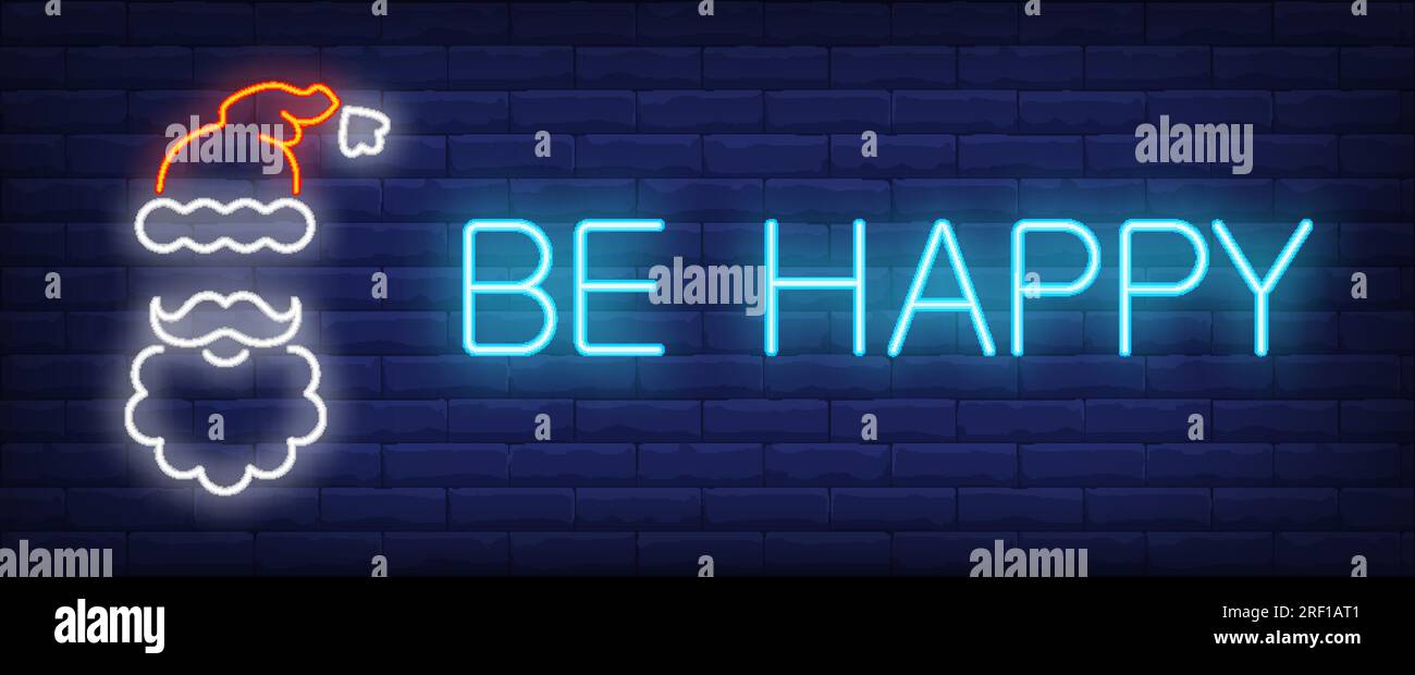 Be happy neon sign Stock Vector Image & Art - Alamy