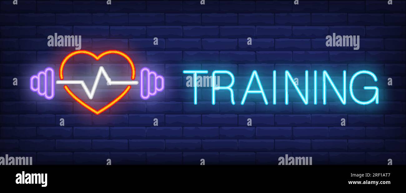 Training neon sign Stock Vector Image & Art - Alamy