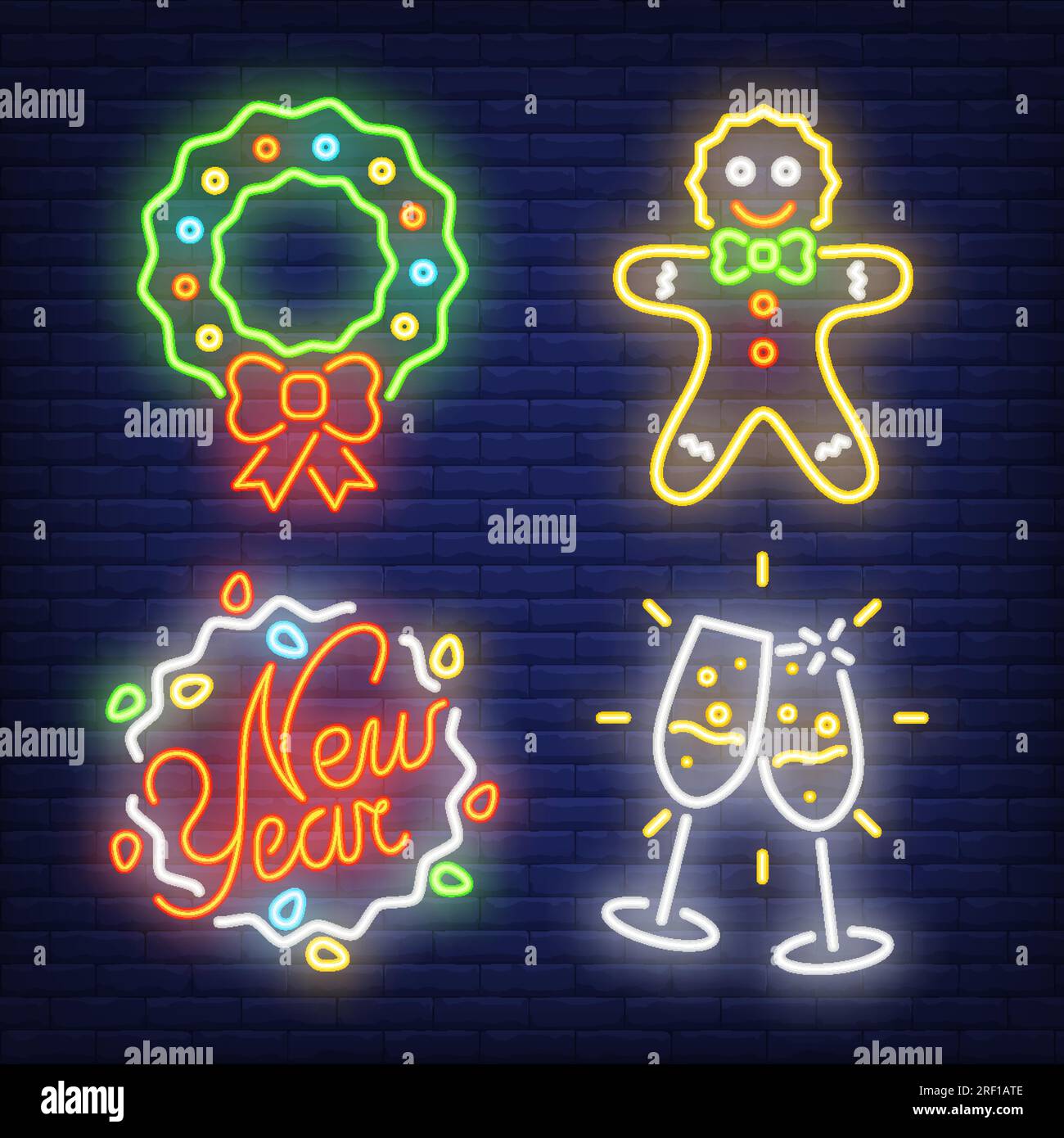 New Year neon sign set Stock Vector Image & Art - Alamy