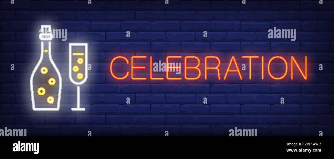 Celebration neon sign Stock Vector Image & Art - Alamy