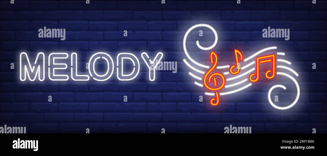 Melody neon sign Stock Vector Image & Art - Alamy