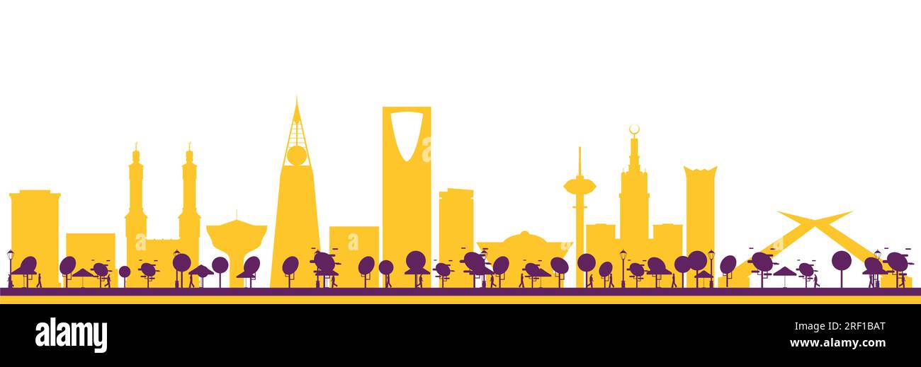 Abstract Saudi Arabia City Skyline Silhouette with Color Buildings ...