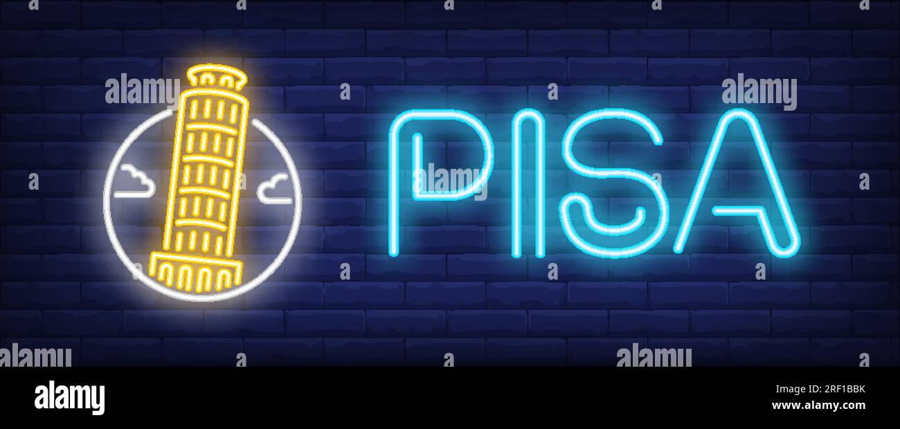 Pisa neon sign Stock Vector Image & Art - Alamy