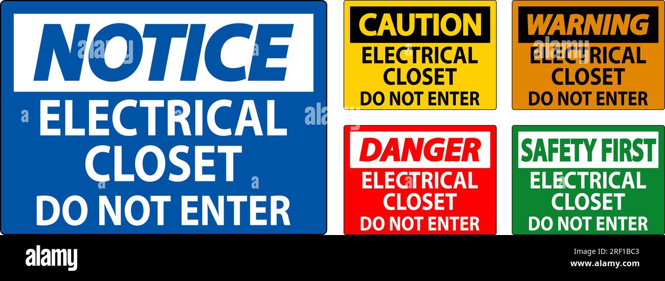 Danger Sign Electrical Closet - Do Not Enter Stock Vector Image & Art ...
