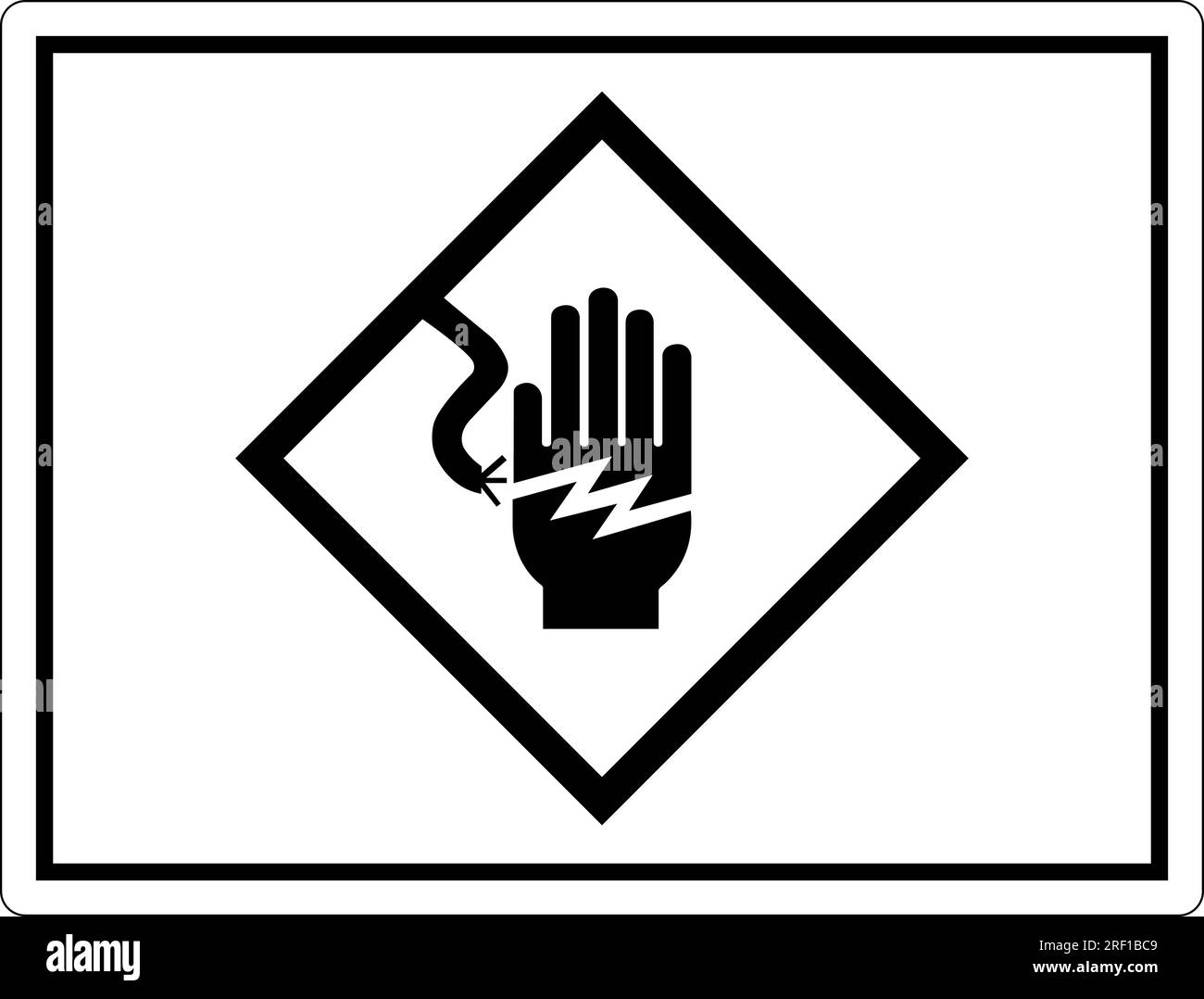 High Voltage Warning Sign Electrical Symbol Hand Shock Stock Vector ...