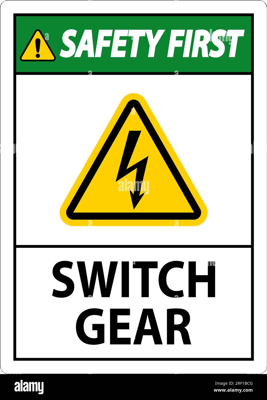 Safety First Sign, Switch Gear Sign Stock Vector Image & Art - Alamy