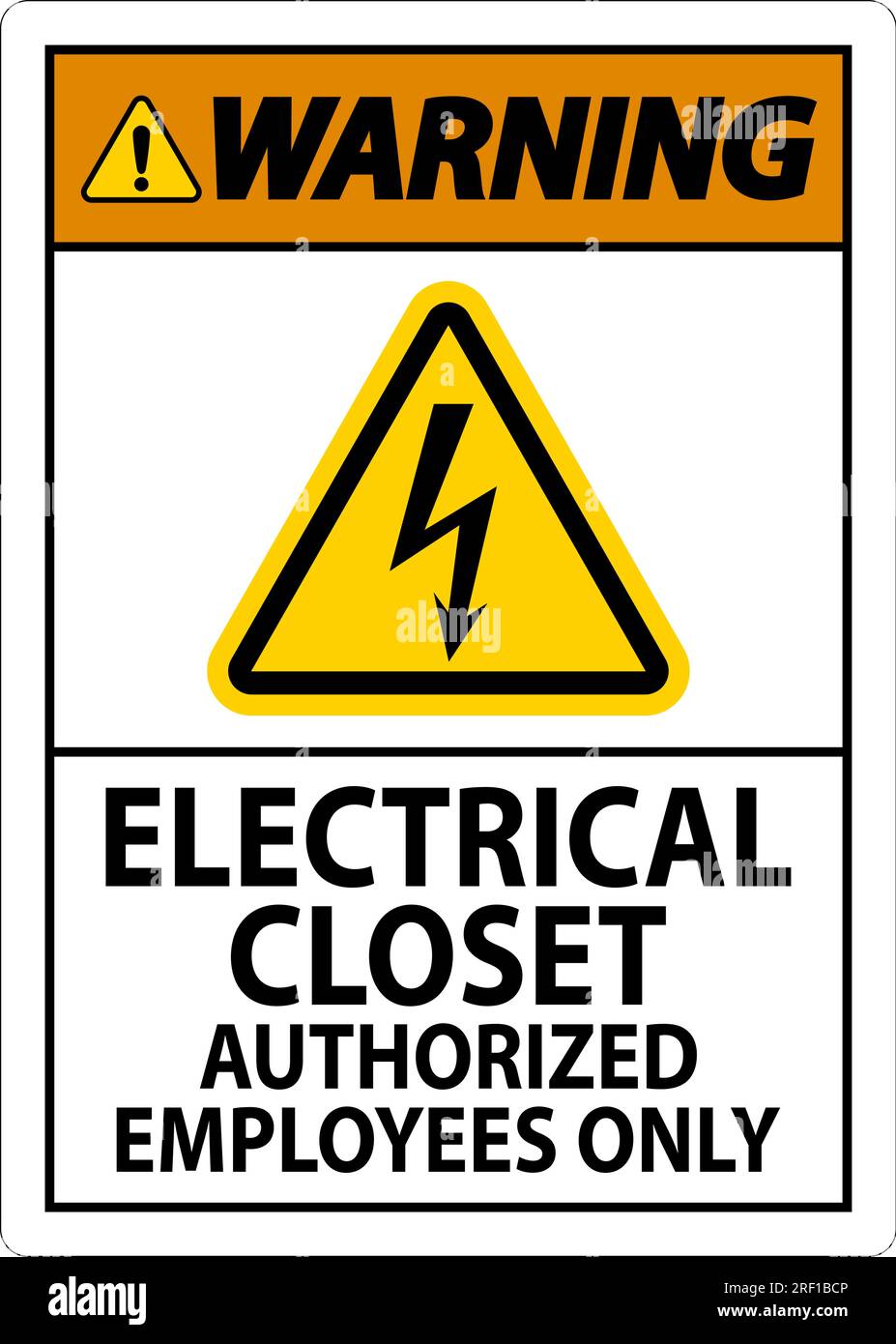 Warning Sign Electrical Closet - Authorized Employees Only Stock Vector ...