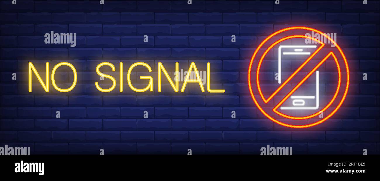 No signal neon sign Stock Vector Image & Art - Alamy