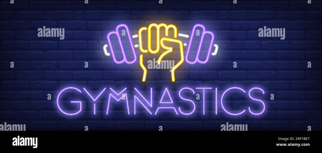 Gymnastics neon sign Stock Vector Image & Art - Alamy