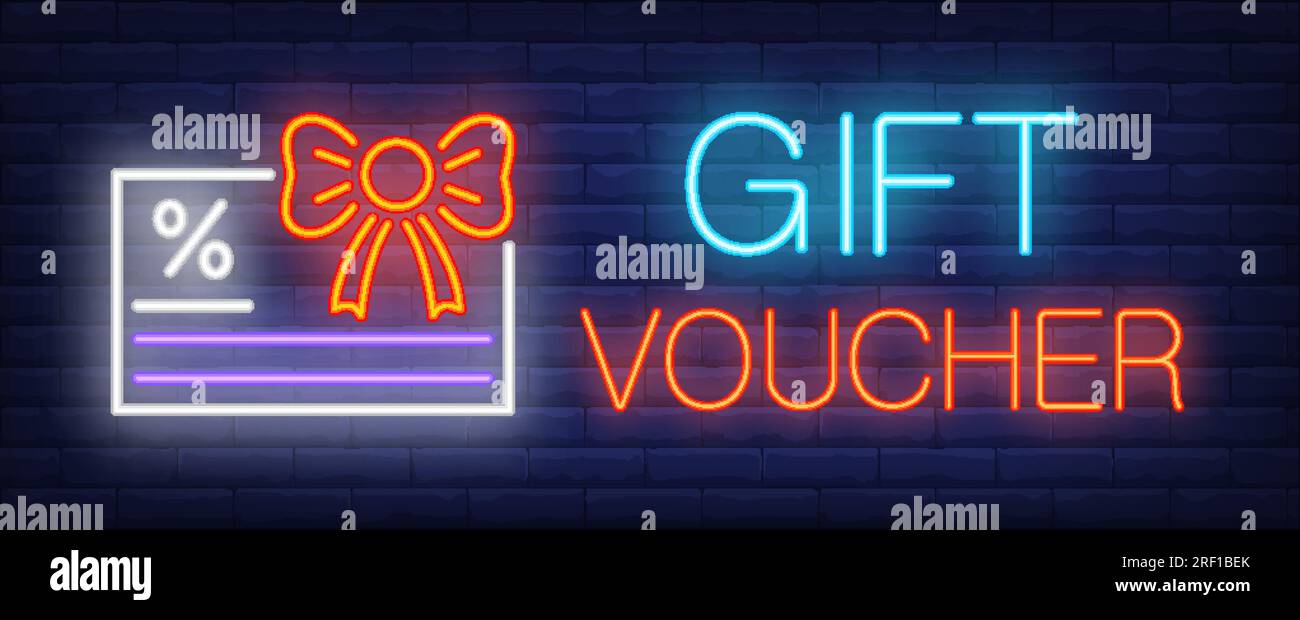 Gift voucher neon sign Stock Vector Image & Art - Alamy