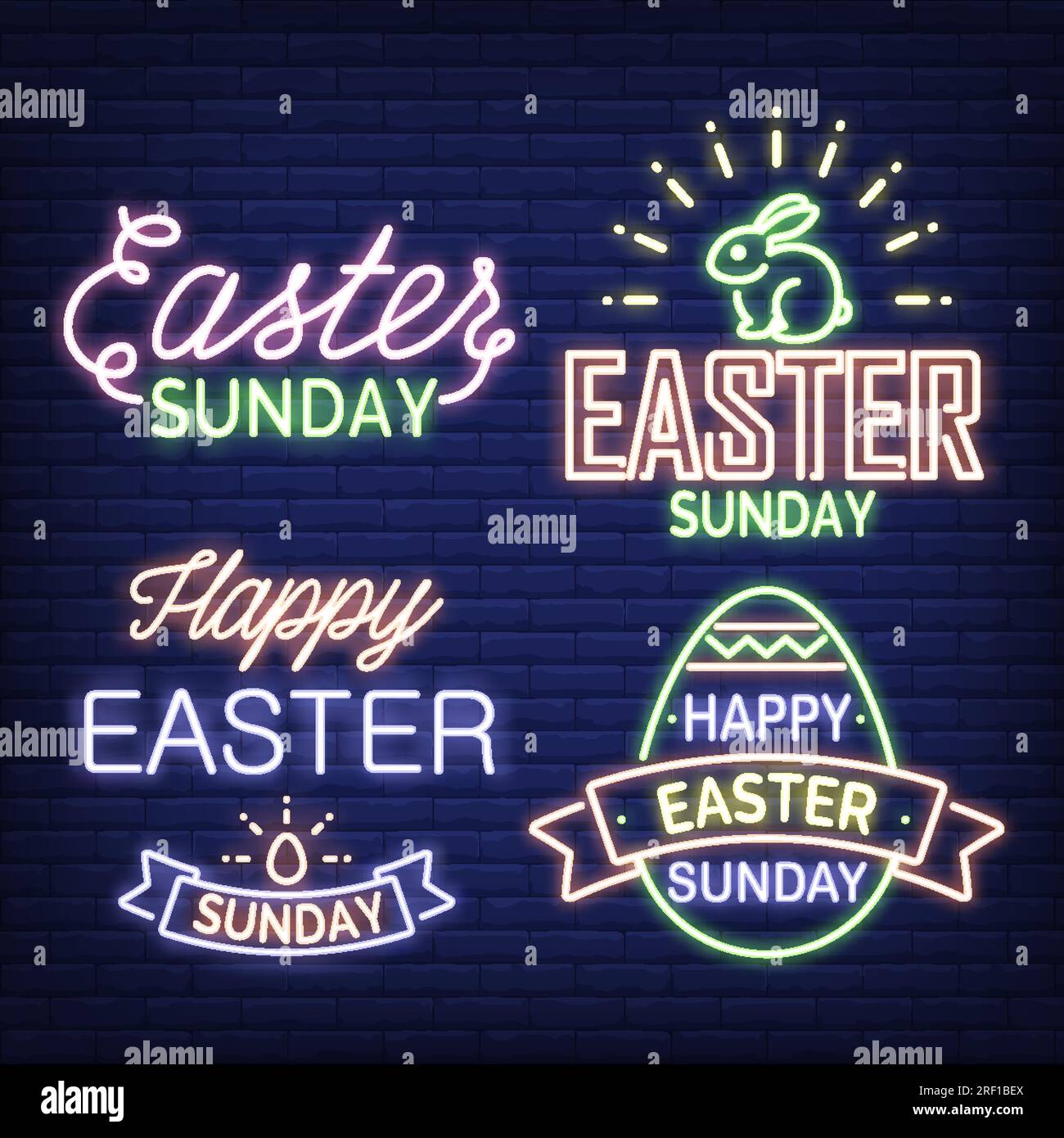 Easter neon sign set Stock Vector Image & Art - Alamy