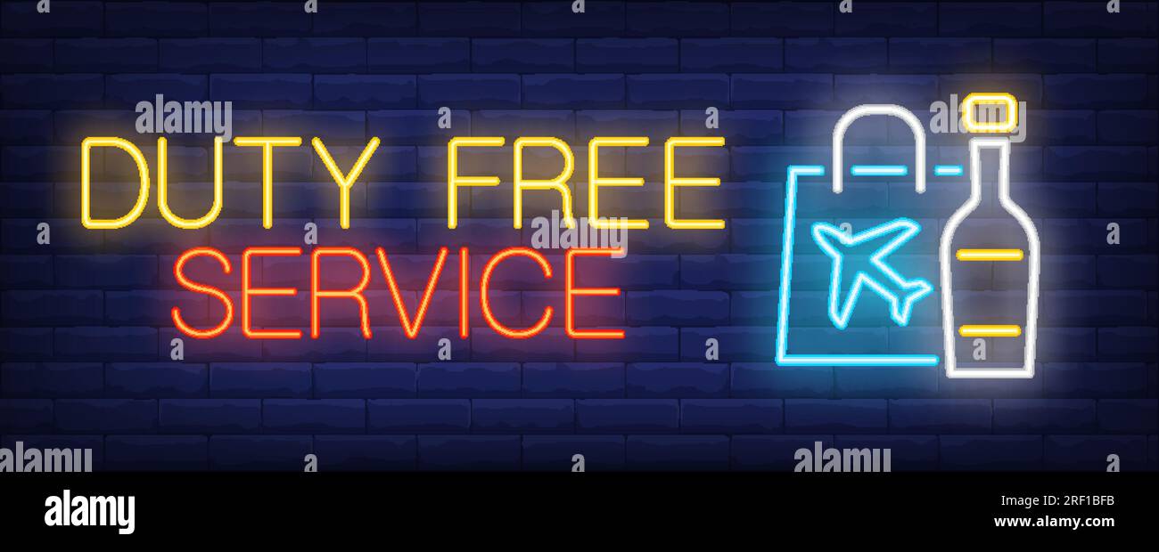 Duty free service neon sign Stock Vector Image & Art - Alamy