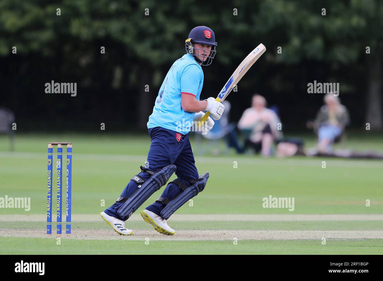 Noah Thain in batting action for Essex during Bedfordshire CCC vs Essex ...